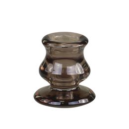 Chic Antique Kerzenst&auml;nder aus Glas Standard H6,5/D5,5 cm, mokka skandinavische Deko Online Shop