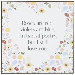 IB Laursen Metallschild Roses are red 18x18 cm skandinavische Deko Online Shop