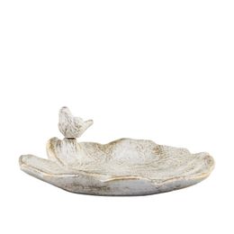 Chic Antique Vittel Vogelbad mit Goldmuster H10,5 x L31,5 x B31,5 cm, creme skandinavische Deko Online Shop