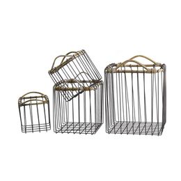 Chic Antique K&ouml;rbe Bambus 4er Set H32,5/L24/W24 cm skandinavische Deko Online Shop