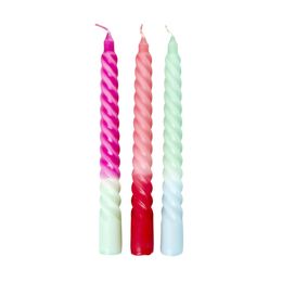Rice Kerzen Twisted 2-t&ouml;nig, 3er-Set &Oslash; 2 cm, 20 cm skandinavische Deko Online Shop