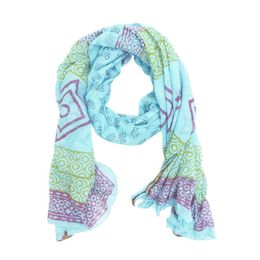 byRoom Halstuch mit Handblockdruck 120 x 180cm, blau skandinavische Deko Online Shop