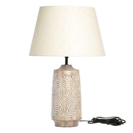 Chic Antique Tischlampe mit Holzfuss und Lampenschirm H&ouml;he 57, &Oslash; 37 cm skandinavische Deko Online Shop
