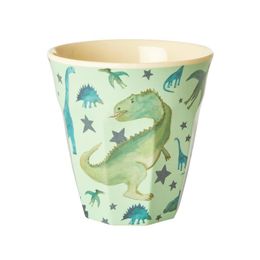 Rice Melamin Becher Dinosaurs Print &Oslash;9 x H9cm, gr&uuml;n skandinavische Deko Online Shop
