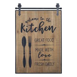 Chic Antique Holzschild Kitchen H&ouml;he 57, L&auml;nge 38, Breite 1,5 cm skandinavische Deko Online Shop