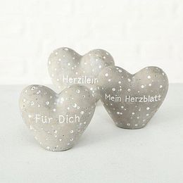 Boltze Dekoaufsteller Gracey Hearts 9 x 4 x 8 cm, grau skandinavische Deko Online Shop