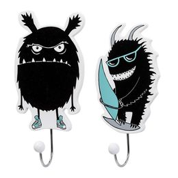 Bloomingville Wandhaken Monster 5 x 10 x 19 cm, schwarz, Surfbrett skandinavische Deko Online Shop