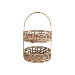 Chic Antique Aufsatz mit 2 K&ouml;rben H38 x &Oslash;24 cm, natur skandinavische Deko Online Shop