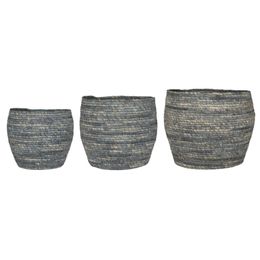 IB Laursen Korbset aus Mais Blau 3er Set, Blau skandinavische Deko Online Shop