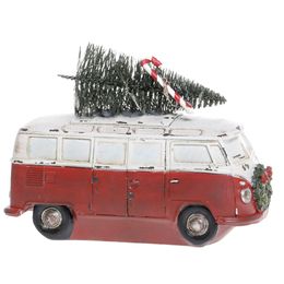 Chic Antique Vintage Bus mit Weihnachtsbaum und LED H12/L18/B7,5 cm, Rot skandinavische Deko Online Shop