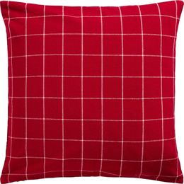 IB Laursen Kissenbezug Silja rot mit gro&szlig;en Karos 50 x 50 cm skandinavische Deko Online Shop
