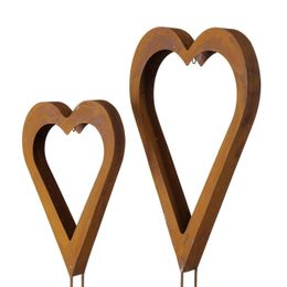 Boltze Gartenstab Heart, 2 tlg 31/40 cm skandinavische Deko Online Shop