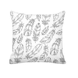 Krasilnikoff Kissenbezug Feather 50x50cm, weiss skandinavische Deko Online Shop