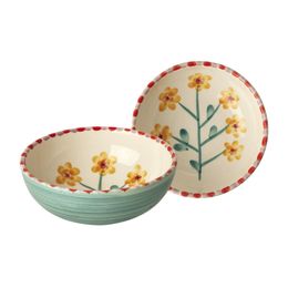 Rice Keramik Schale mit Handgemalter Gelbe Blume 350 ml &Oslash; 13 cm, H:5 cm skandinavische Deko Online Shop