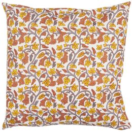 IB Laursen Kissenbezug Annika mit grauen, gelben und orangen Weinreben 50 x 50 cm skandinavische Deko Online Shop