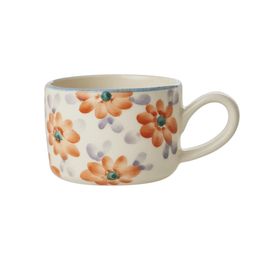 Rice Keramik Cappuccino Tasse Blumen Orange 200 ml &Oslash; 9 cm, H:6 cm skandinavische Deko Online Shop
