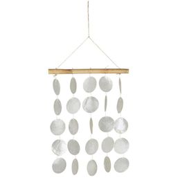 IB Laursen Windspiel mit Strandmuscheln und Seegras wei&szlig; skandinavische Deko Online Shop