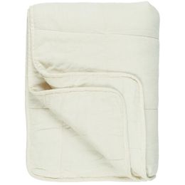 IB Laursen Vintage Quilt unifarben 180 x 130 cm, butter cream skandinavische Deko Online Shop
