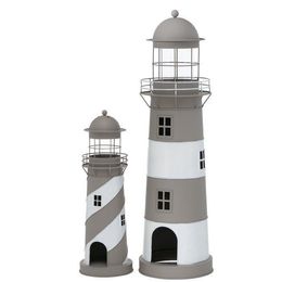 Boltze Leuchtturm Laterne Amrum 2er Set H 48-75 cm x &empty; 15,5-22 cm skandinavische Deko Online Shop