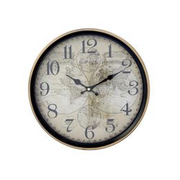 Chic Antique Wanduhr mit Goldrand &Oslash;30 x B7 cm, schwarz skandinavische Deko Online Shop