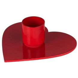IB Laursen Kerzenhalter f&uuml;r Stabkerze Herz 8.3 x 8 x 2.5 cm, rot skandinavische Deko Online Shop