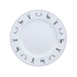 Krasilnikoff Dessertteller Winter Lodge aus Porzellan &Oslash;20cm, dunkelgrau skandinavische Deko Online Shop