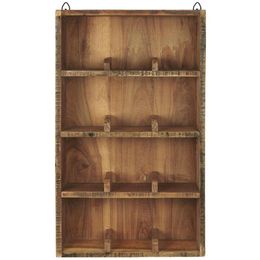 IB Laursen Wandregal aus Holz mit 4 Ablagen und Fachteilern UNIKA 36 x 12 x 61 cm, natur skandinavische Deko Online Shop