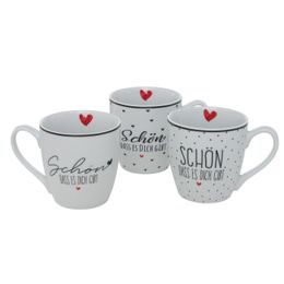 Boltze Jumbobecher Sch&ouml;n, dass es Dich gibt 3er Set B14 x H10 x 10 cm, 480 ml skandinavische Deko Online Shop