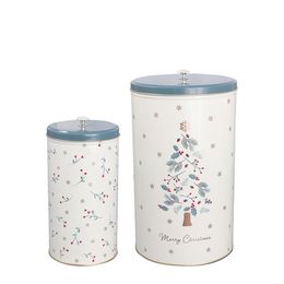 GreenGate Runde Dosen Lucie Xmas 2er Set &Oslash; 14/10, H&ouml;he 23,5/18,5 cm skandinavische Deko Online Shop