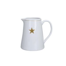 Krasilnikoff Milchk&auml;nnchen Star aus Porzellan H9,5cm, weiss skandinavische Deko Online Shop