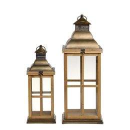Chic Antique Winterliche Outdoor Laterne im 2er-Set H67/L24/B24 cm natur skandinavische Deko Online Shop