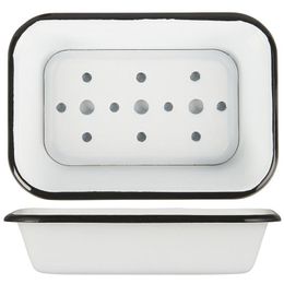 IB Laursen Seifenschale aus Emaille 2 tlg. L16,7 x B11,6 x H3,8 cm, weiss skandinavische Deko Online Shop