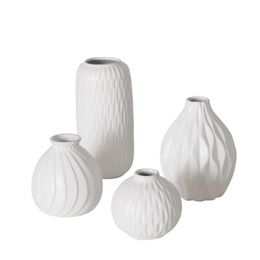 Boltze Vasen Zalina 4er 9-20 cm, &Oslash; 9-12 cm, wei&szlig; skandinavische Deko Online Shop
