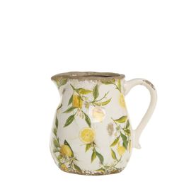 Chic Antique Kanne Limone mit Zitronenmotiv H16/&Oslash; 13 cm creme/gelb skandinavische Deko Online Shop