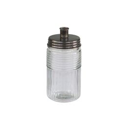 Chic Antique Kerzenst&auml;nder mit Glasbeh&auml;lter H22/D9 cm, antique messing, Ringe skandinavische Deko Online Shop