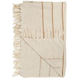 IB Laursen Plaid aus reiner Baumwolle Natur Braun, 160 x 130 cm skandinavische Deko Online Shop