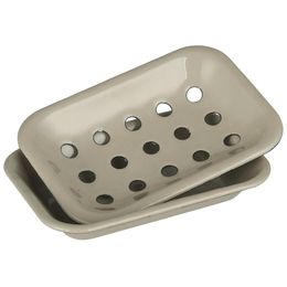 IB Laursen Seifenschale in 2 Teilen Emaille sandfarbig skandinavische Deko Online Shop