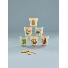Rice Kleine Melamin Becher Sweet Jungle Print - 6er Set 6 Pack - 160 ml, L:30 cm, B:8 cm, H:11 cm skandinavische Deko Online Shop
