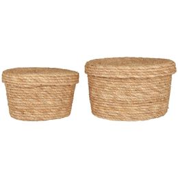 IB Laursen Korbsatz 2er-Set aus Natur Seegras 2er-Set skandinavische Deko Online Shop