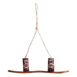 Chic Antique Vintage Snowboard zum Aufh&auml;ngen H17,5/L5/B3,5 cm, Rotbraun skandinavische Deko Online Shop