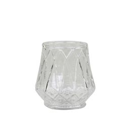 Chic Antique Glasvase mit Diamantmuster H8,5/D8 cm, klar skandinavische Deko Online Shop