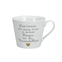 Krasilnikoff Happy Cup, Lass immer ein wenig Platz in deinem Herzen &Oslash; 10, H&ouml;he 9 cm, 400 ml skandinavische Deko Online Shop