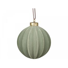 Chic Antique Weihnachtskugel Velours in F&auml;cherstruktur H12/&Oslash;11 cm, verte skandinavische Deko Online Shop