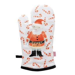 Rice Ofenhandschuh Santa and Candy Cane aus Baumwolle L29 x B19cm, weiss skandinavische Deko Online Shop