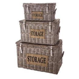 Faktorei Truhen-Korbset 3-teilig Storage, white wash 60-80 cm skandinavische Deko Online Shop