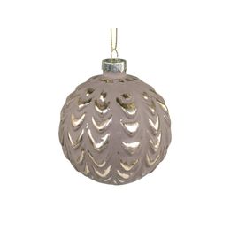 Chic Antique Weihnachtskugel mit Goldmuster Fleche &Oslash; 8 cm, antique mokka skandinavische Deko Online Shop