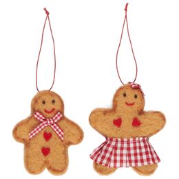 IB Laursen Lebkuchenp&auml;rchen Aufh&auml;nger aus Filz 8 x 2 x 10 cm skandinavische Deko Online Shop