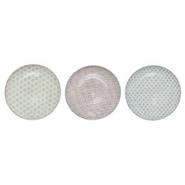 Bloomingville Patrizia Teller, 3er, Steingut &Oslash; 25 cm, 3 verschiedene Farben skandinavische Deko Online Shop