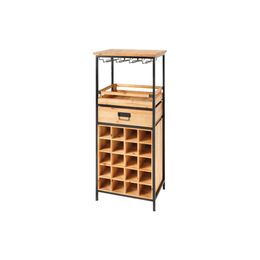 Invicta Interior Weinregal Seven Seas f&uuml;r 20 Flaschen und Gl&auml;ser Kiefernholz 48x34x120 cm skandinavische Deko Online Shop