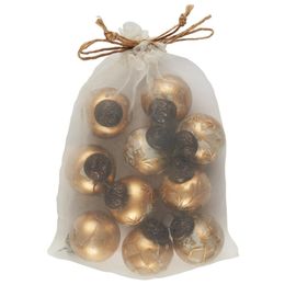 IB Laursen Weihnachtskugel 10er-Set H&ouml;he 3.7, &Oslash; 3.3 cm, Gold skandinavische Deko Online Shop